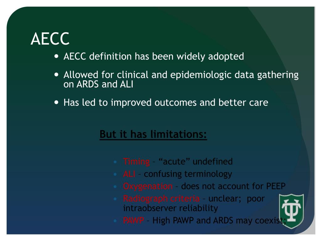 PPT - The Acute Respiratory Distress Syndrome: An update of the current ...