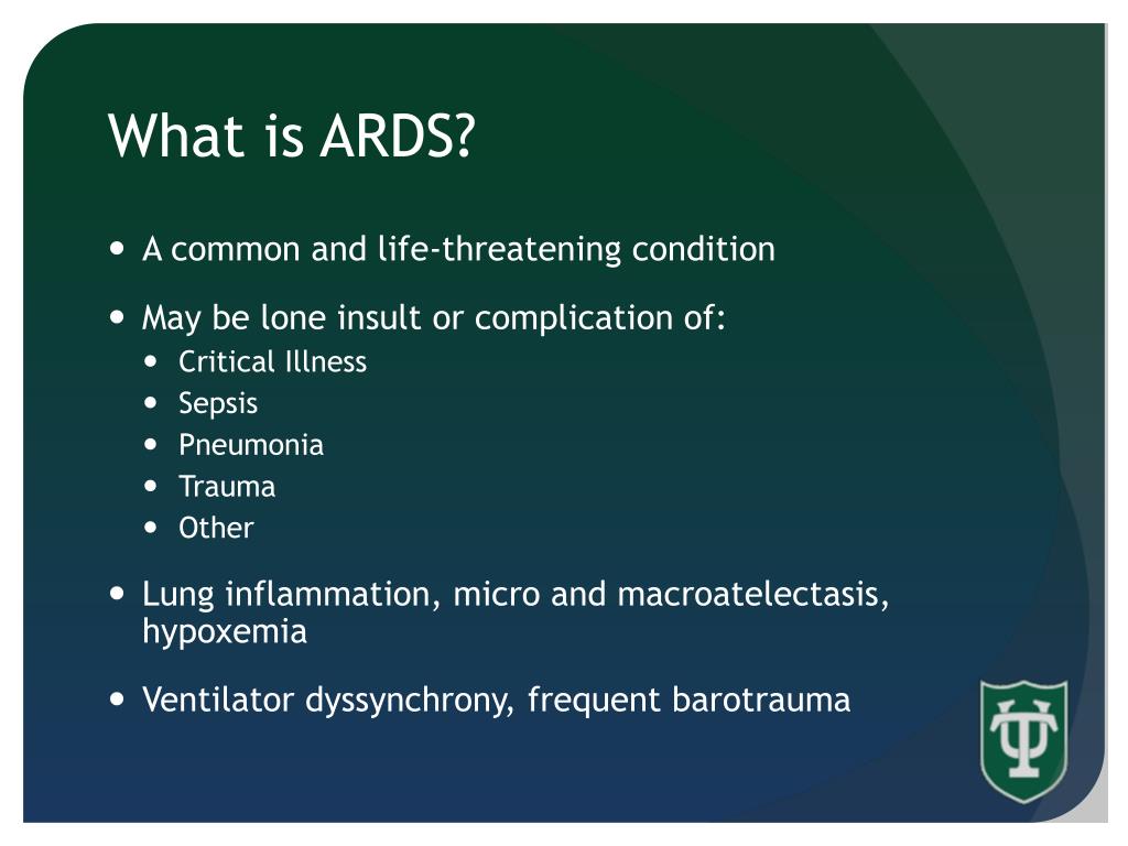 PPT - The Acute Respiratory Distress Syndrome: An update of the current ...
