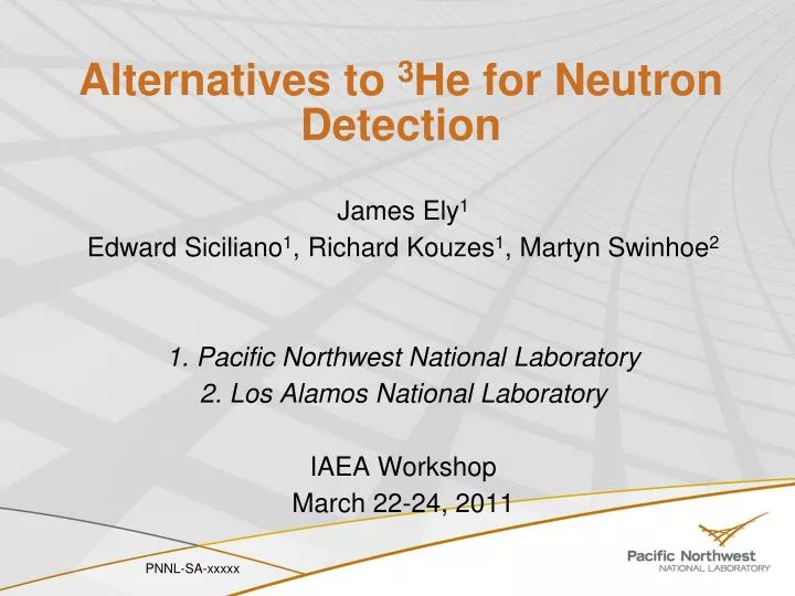 PPT - Alternatives to 3 He for Neutron Detection PowerPoint ...