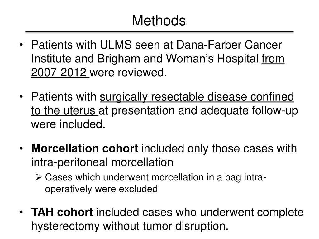 PPT - IMPACT OF TUMOR MORCELLATION ON THE NATURAL HISTORY OF UTERINE ...