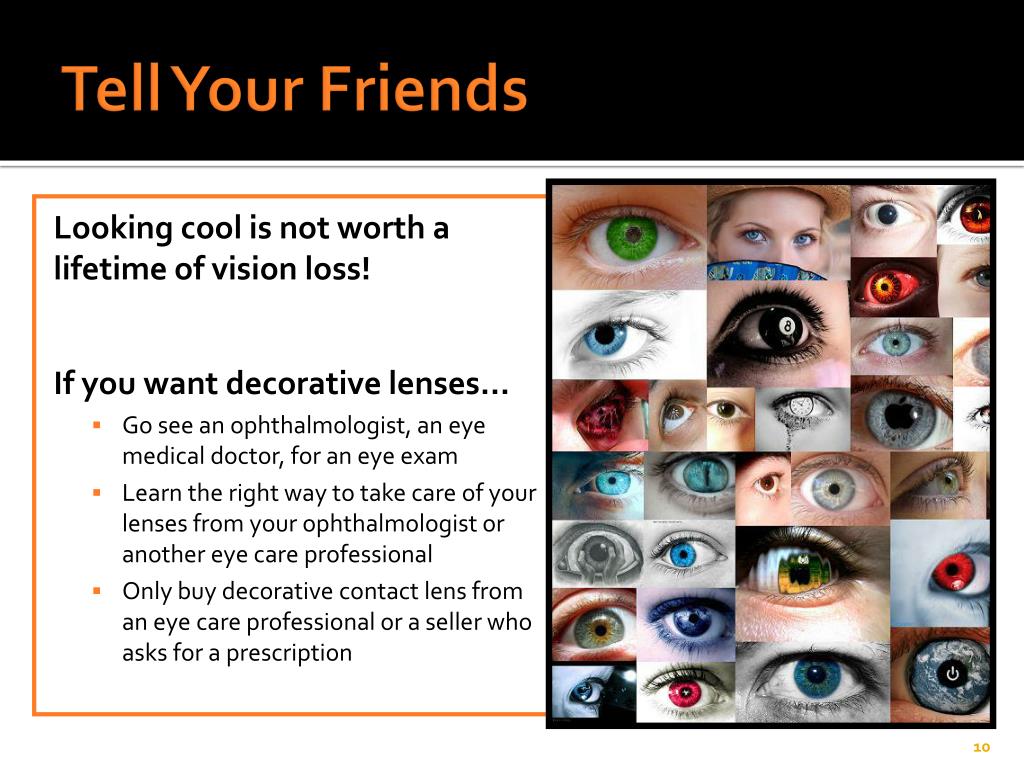 PPT - The dangers of decorative contact lenses PowerPoint Presentation ...