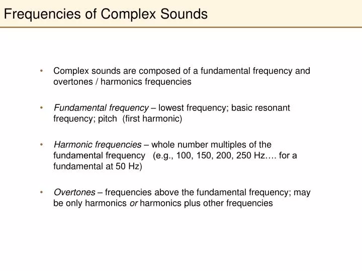 PPT - Frequencies of Complex Sounds PowerPoint Presentation, free ...