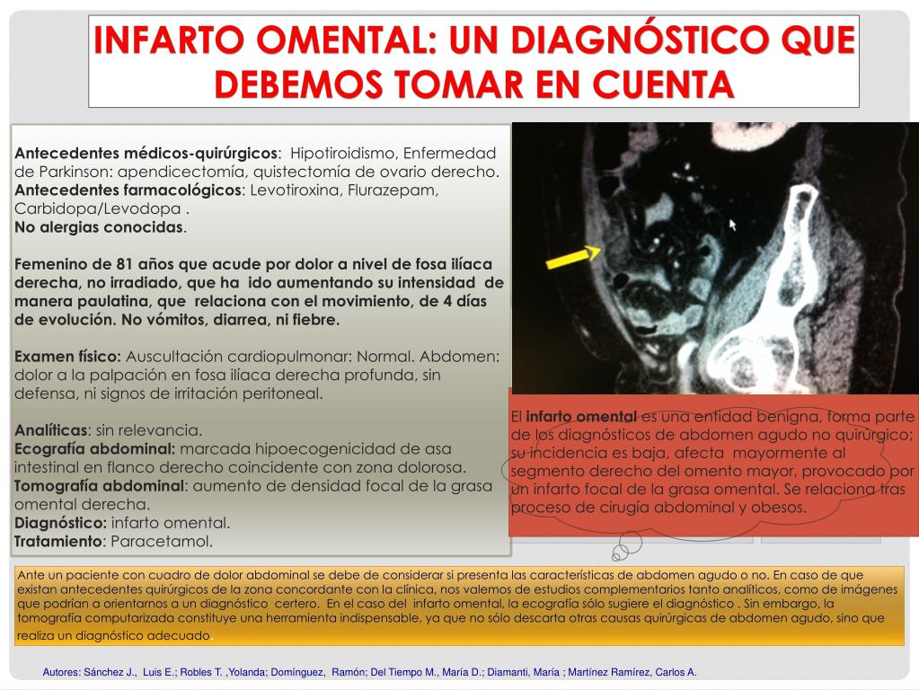 PPT - INFARTO OMENTAL: UN DIAGNÓSTICO QUE DEBEMOS TOMAR EN CUENTA ...