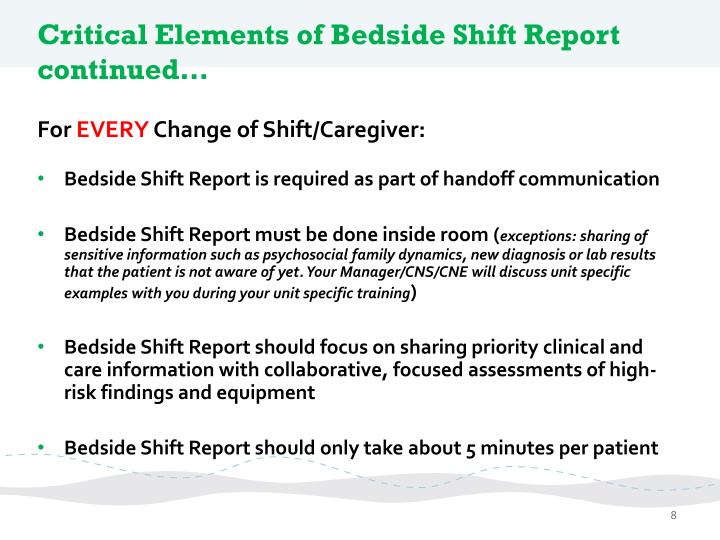 PPT - The Essentials of Bedside Shift Report in Acute Care Adapted from ...