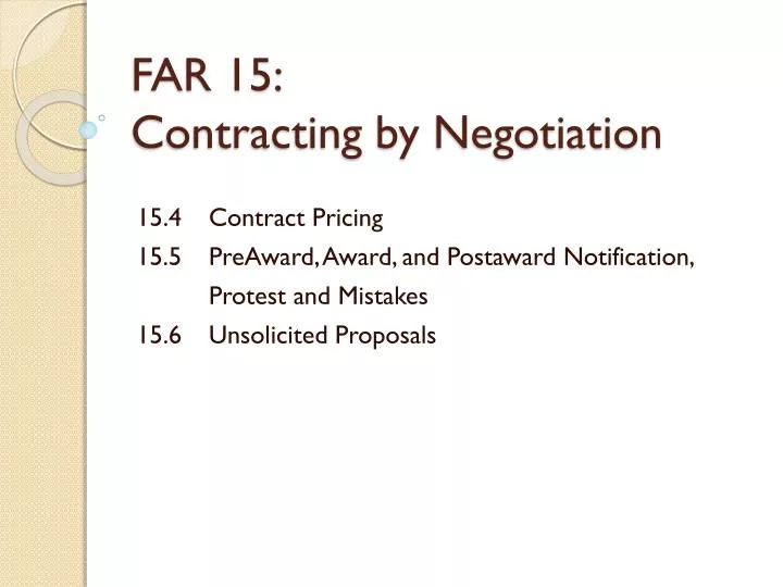 PPT - FAR 15: Contracting by Negotiation PowerPoint Presentation, free ...