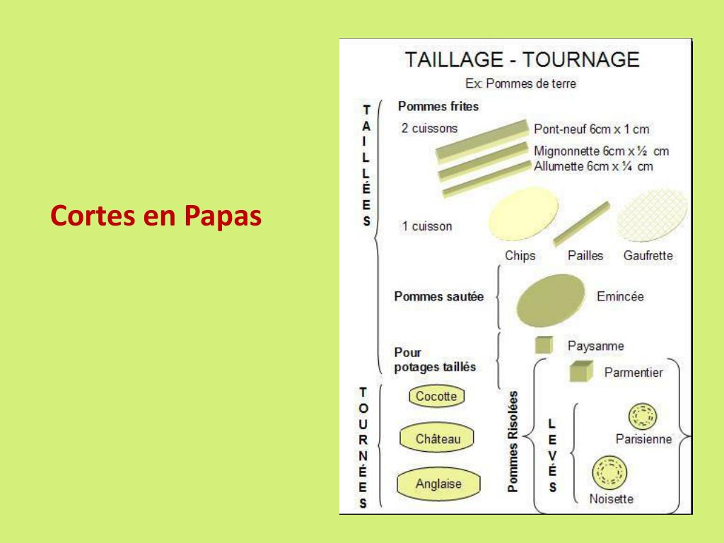 PPT - Usos básicos de los cortes en vegetales PowerPoint Presentation ...