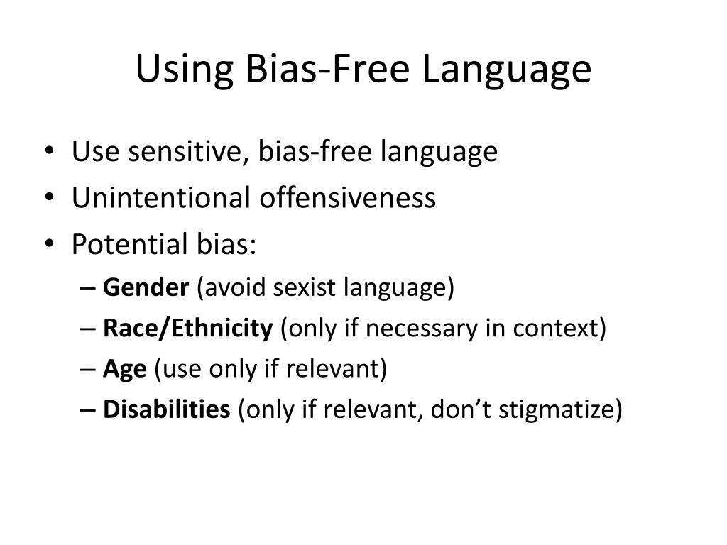 PPT - Using Bias-Free Language PowerPoint Presentation, free download ... PPT - Using Bias-Free Language PowerPoint Presentation, free download ...
