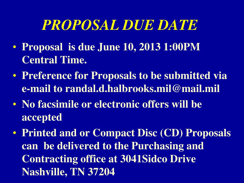 PPT - Pre-Proposal Conference 20 May 2013 USPFO for Tennessee ...