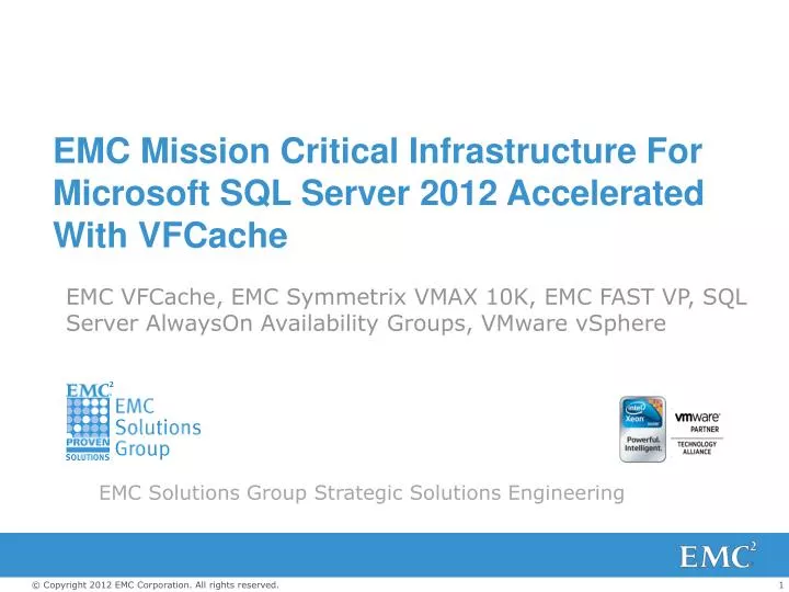 PPT - EMC Mission Critical Infrastructure For Microsoft SQL Server 2012 ...