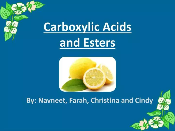 PPT - Carboxylic Acids and Esters PowerPoint Presentation, free ...