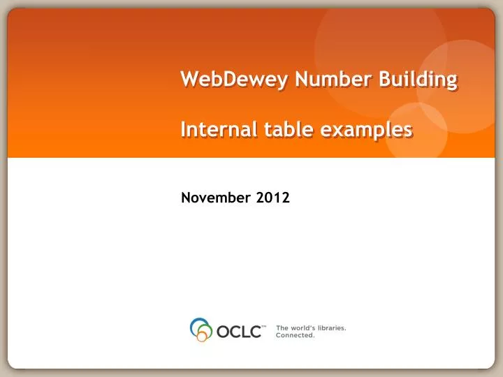 PPT - WebDewey Number Building Internal table examples PowerPoint ...