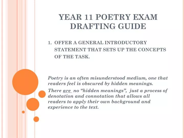 PPT - YEAR 11 POETRY EXAM DRAFTING GUIDE PowerPoint Presentation, free ...
