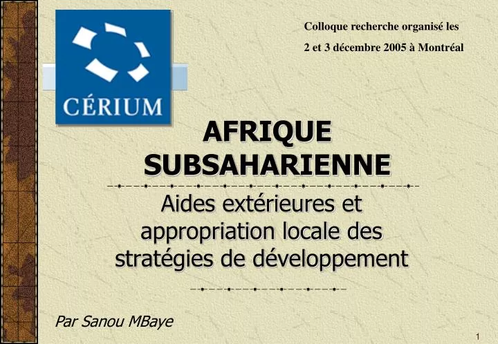 PPT - AFRIQUE SUBSAHARIENNE PowerPoint Presentation, free download - ID ...