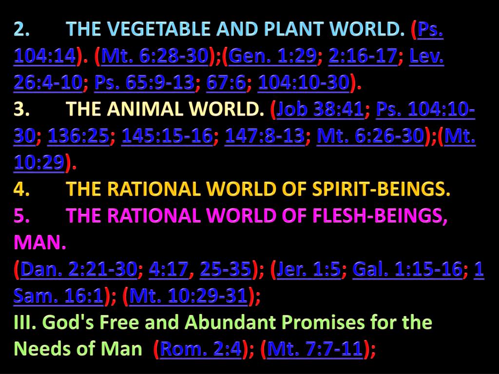 PPT - PROVIDENCE: GOD'S PLAN FOR THE NEEDS OF MAN I. The Definition of ...