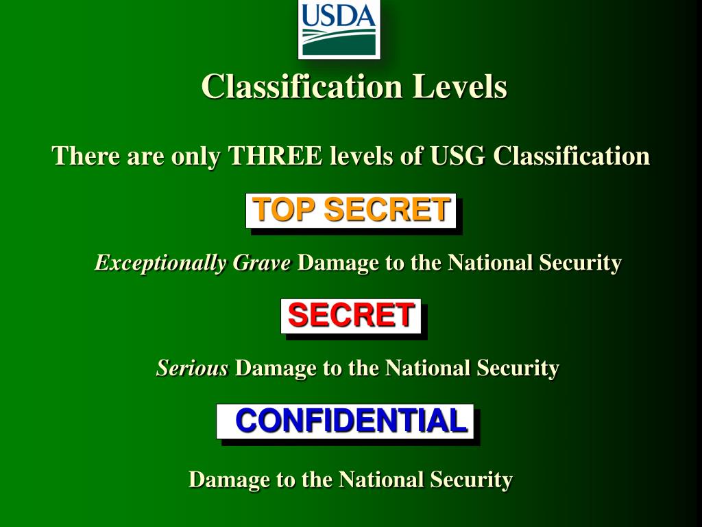 Levels Of Security Classification Levels Of Security Classification