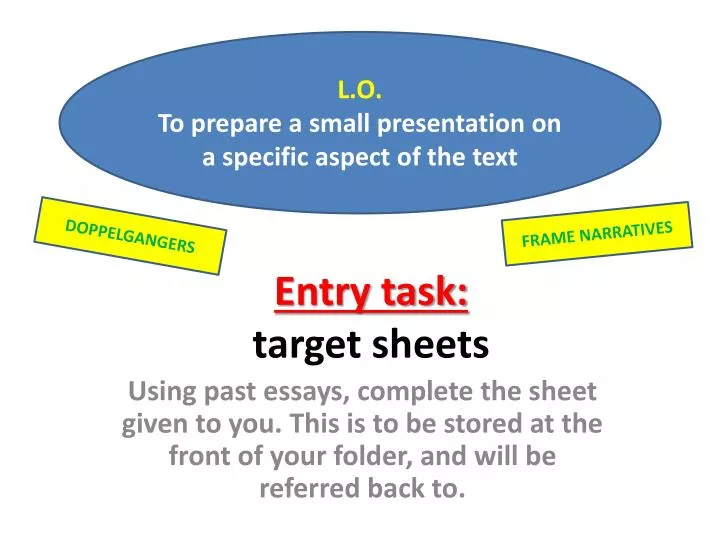 PPT - Entry task: target sheets PowerPoint Presentation, free download ...