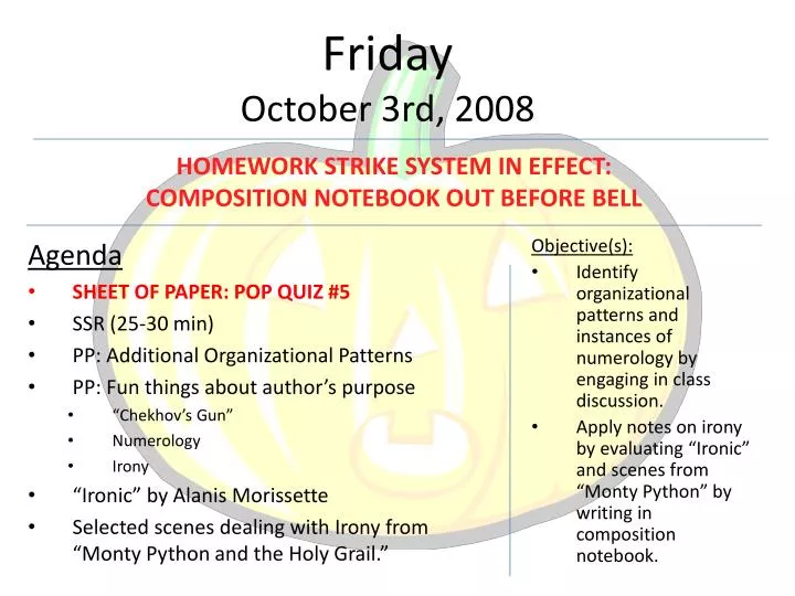 PPT - Friday October 3rd , 2008 PowerPoint Presentation, free download ...