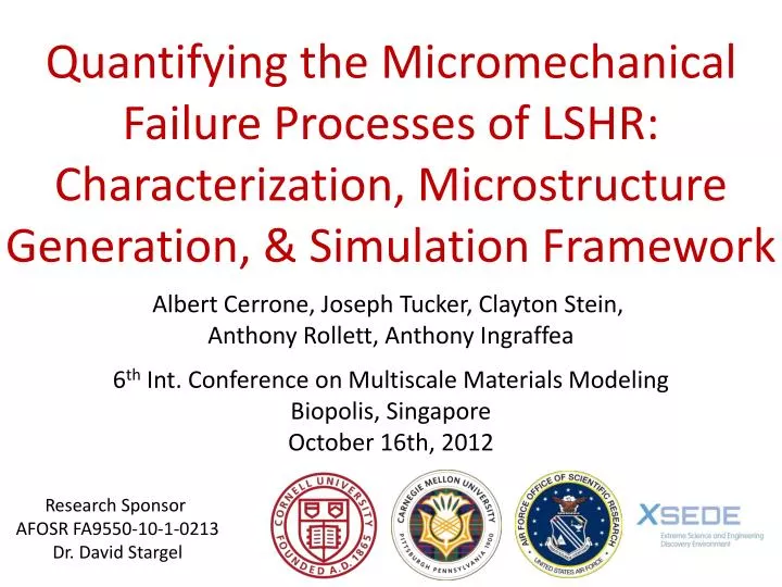 PPT - Research Sponsor AFOSR FA9550-10-1-0213 Dr. David Stargel ...
