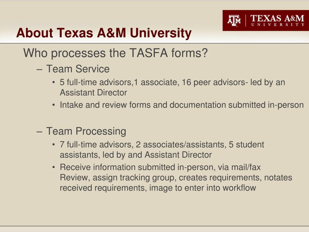 PPT - Texas Application for State Financial Aid Texas A&M University ...