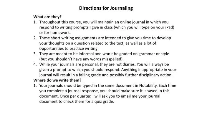 PPT - Directions for Journaling PowerPoint Presentation, free download ...