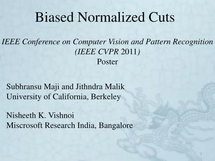PPT - Biased Normalized Cuts PowerPoint Presentation, free download - ID:1986291