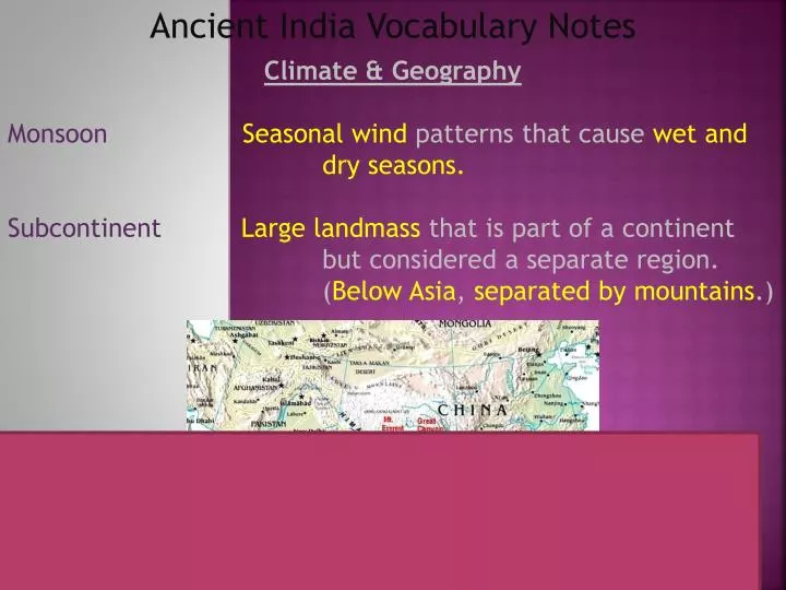 PPT - Ancient India Vocabulary Notes PowerPoint Presentation, free ...