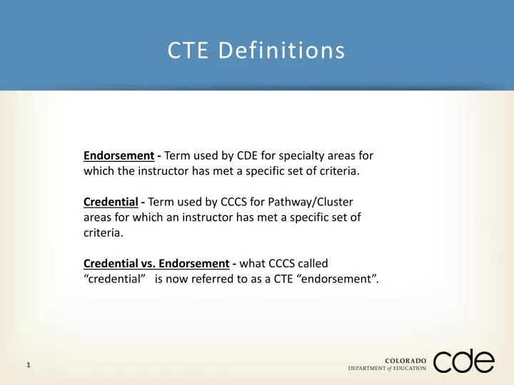 PPT - CTE Definitions PowerPoint Presentation, free download - ID:1987024