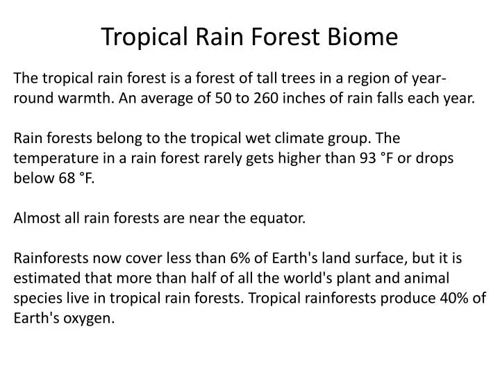 PPT - Tropical Rain Forest Biome PowerPoint Presentation, free download ...