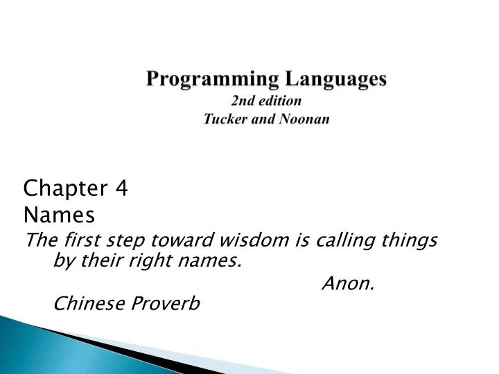 PPT - Programming Languages 2nd edition Tucker and Noonan PowerPoint ...