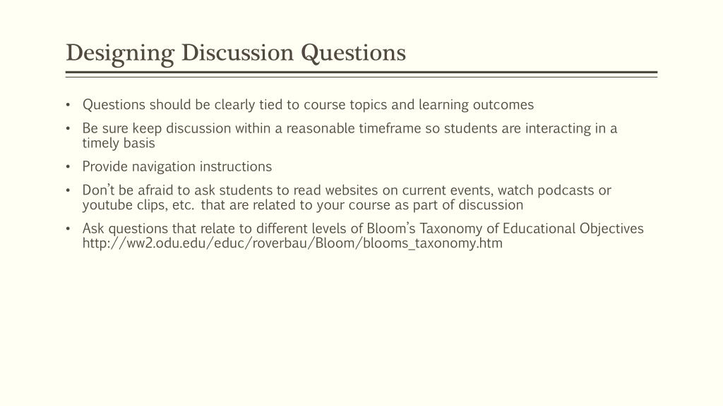 PPT - Best practices for designing and assessing online discussion ...
