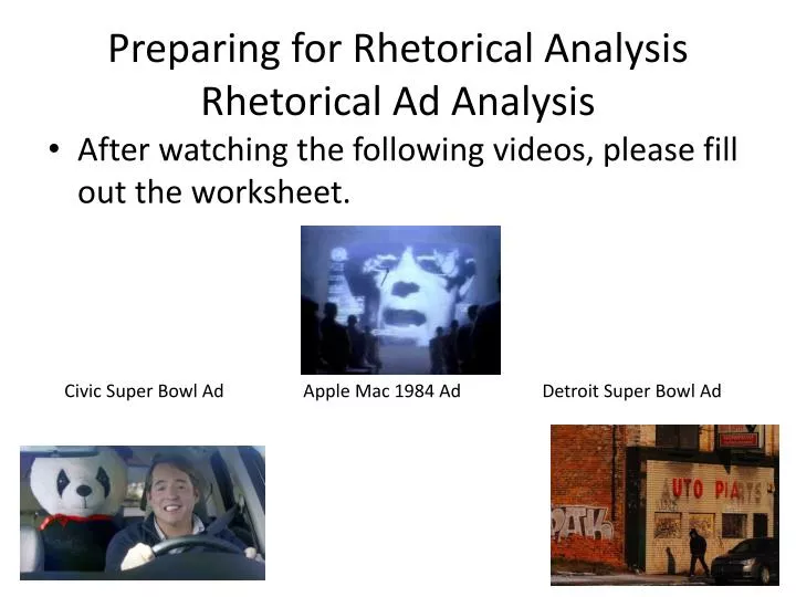 PPT - Preparing for Rhetorical Analysis Rhetorical Ad Analysis ...