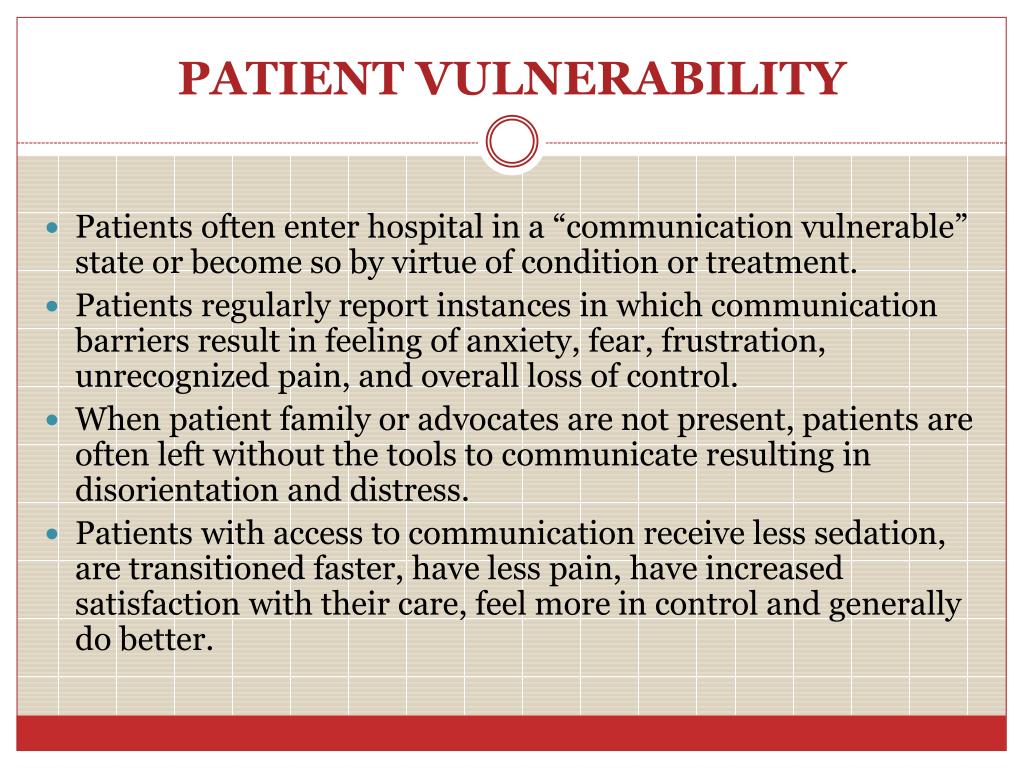 PPT - BRIDGING PATIENT – CAREGIVER COMMUNICATION IN THE HOSPITAL ...