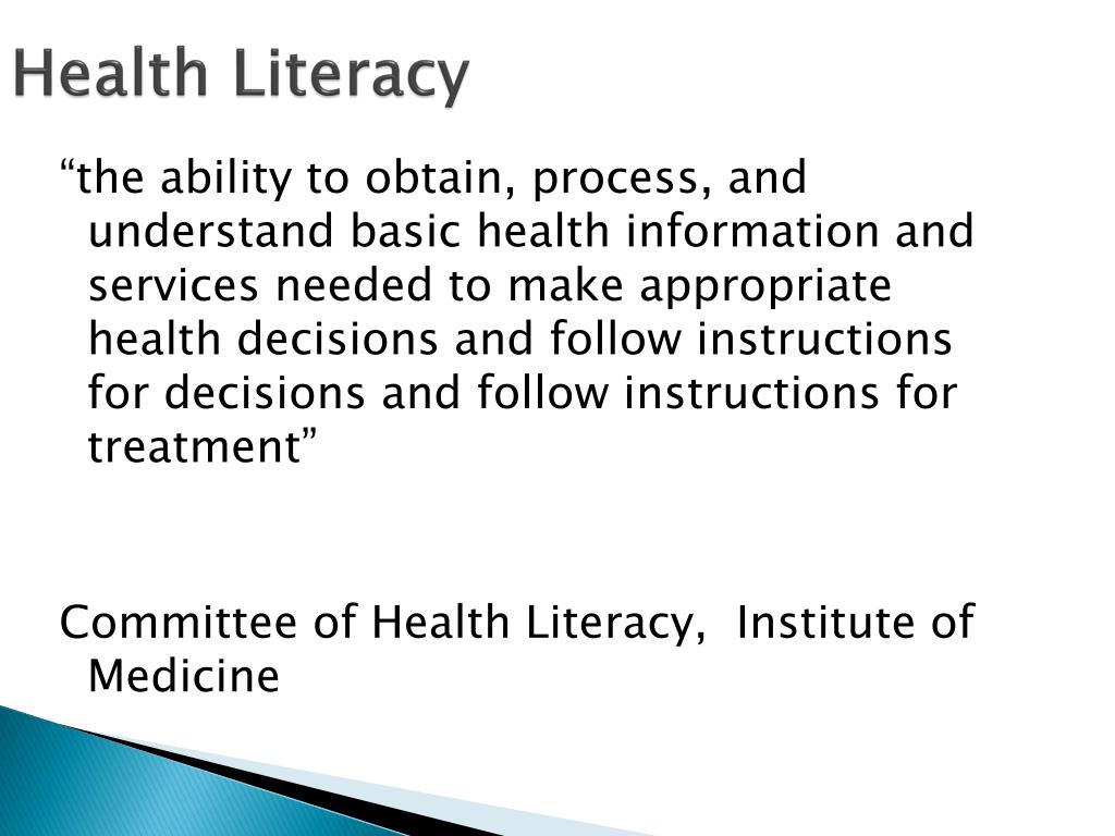 PPT - Health Literacy and Health Promotion: What Providers Need to Know ...