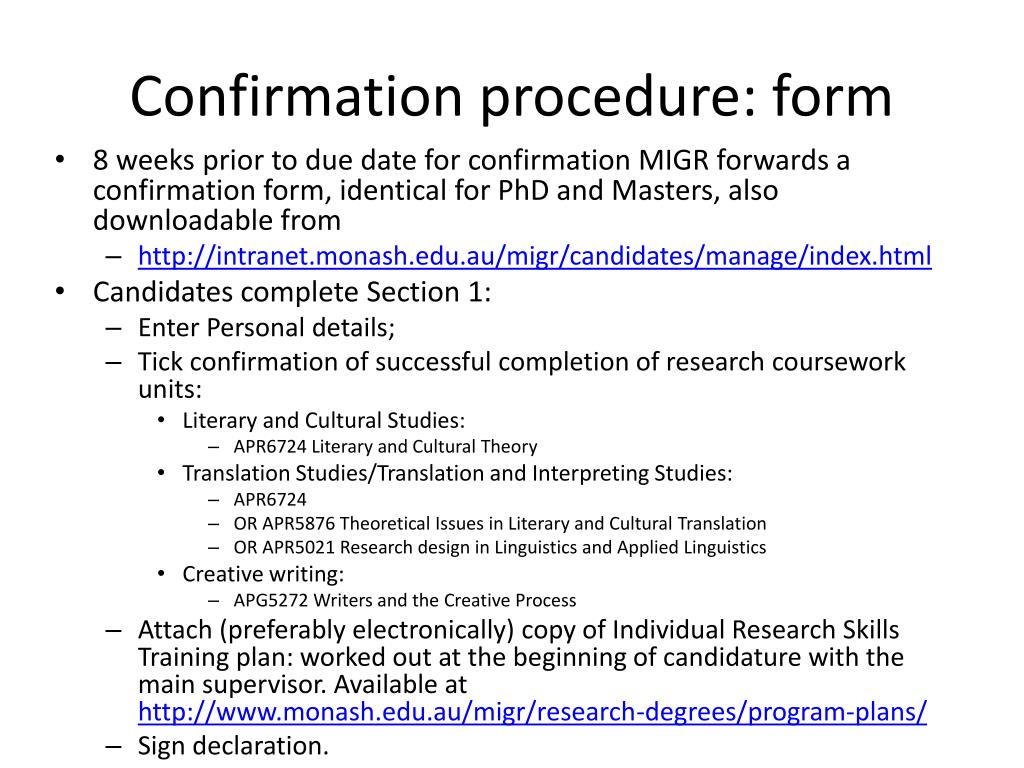 PPT - Monash University Graduate Research Program in Literary and ...