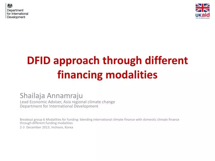 PPT - DFID approach through different financing modalities PowerPoint ...