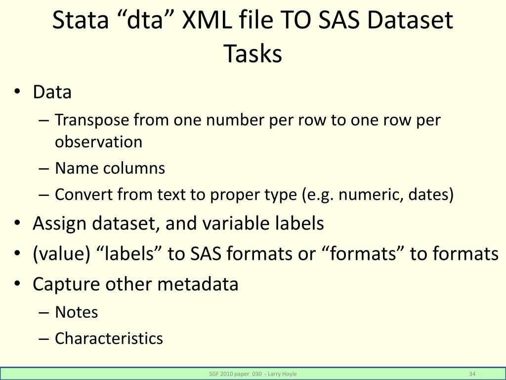 Ppt Using Xml Mapper And Enterprise Guide To Read Data And Metadata From An Xml File