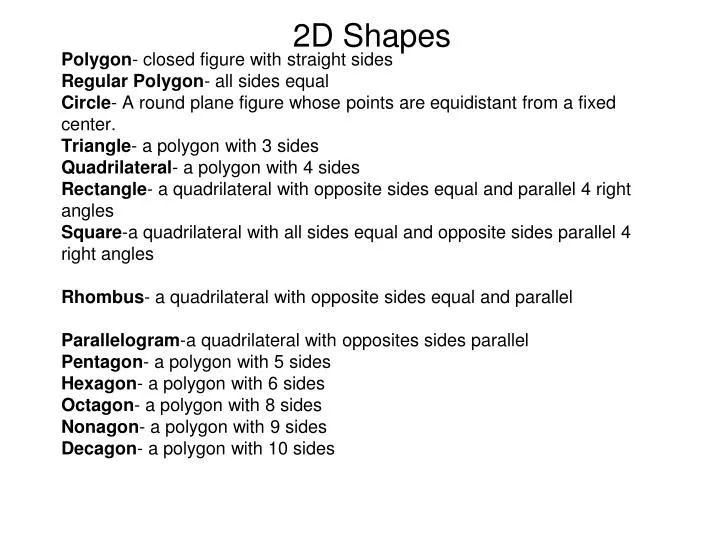 PPT - 2D Shapes PowerPoint Presentation, free download - ID:1992941