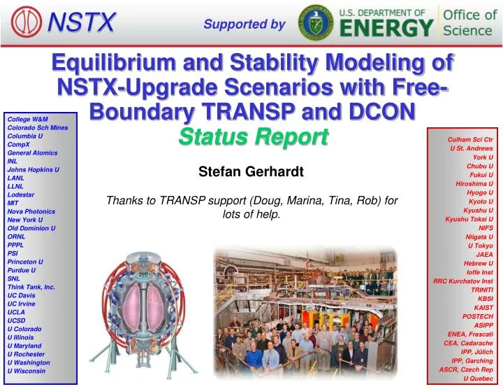 PPT - Equilibrium and Stability Modeling of NSTX-Upgrade Scenarios with ...