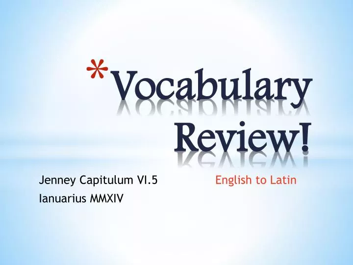 PPT - Vocabulary Review! PowerPoint Presentation, free download - ID ...