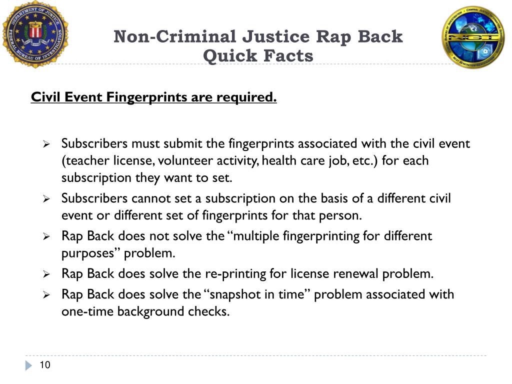 PPT - FBI NGI Rap Back Service Overview National Council of State ...