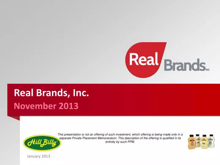 PPT - Real Brands, Inc. PowerPoint Presentation, free download - ID:1993467