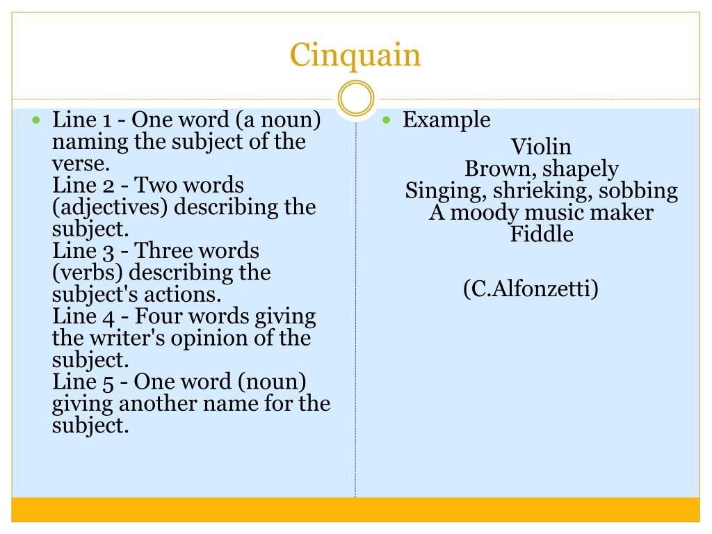 Types Of Poem Structures
