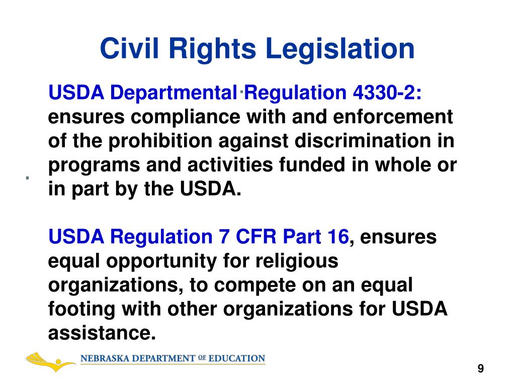 PPT - USDA Civil Rights Requirements and Child Nutrition Programs ...