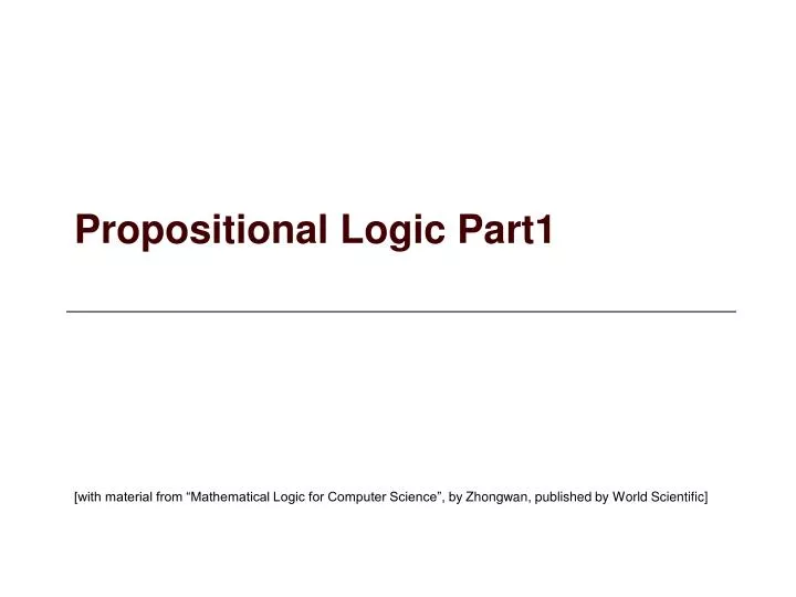 PPT - Propositional Logic Part1 PowerPoint Presentation, free download ...