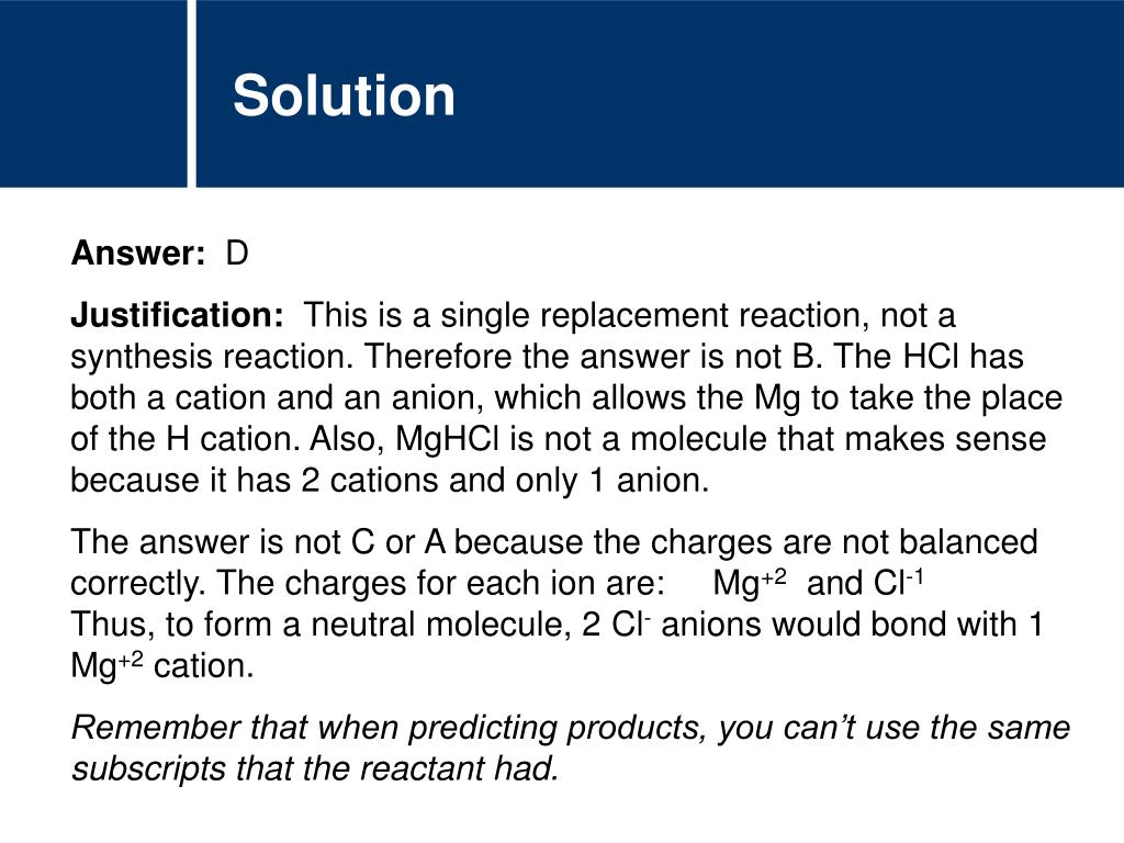 PPT - Chemistry Chemical Reactions : Types of Reactions PowerPoint ...