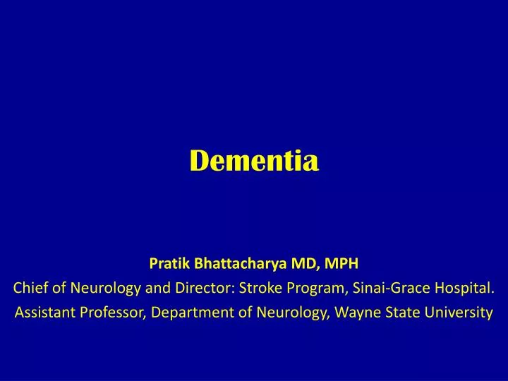 PPT - Dementia PowerPoint Presentation, free download - ID:1994832