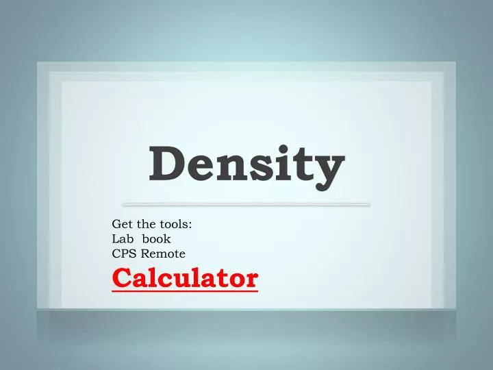 PPT - Density PowerPoint Presentation, free download - ID:1995260