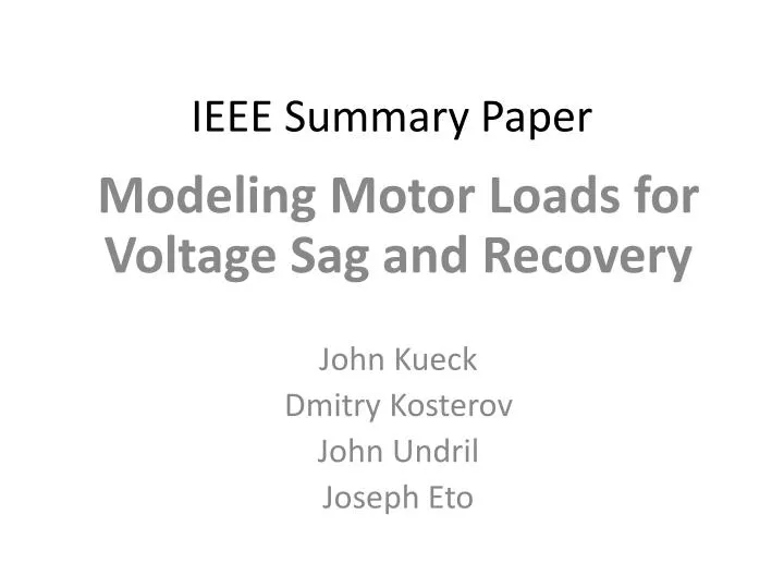 PPT - IEEE Summary Paper PowerPoint Presentation, free download - ID ...