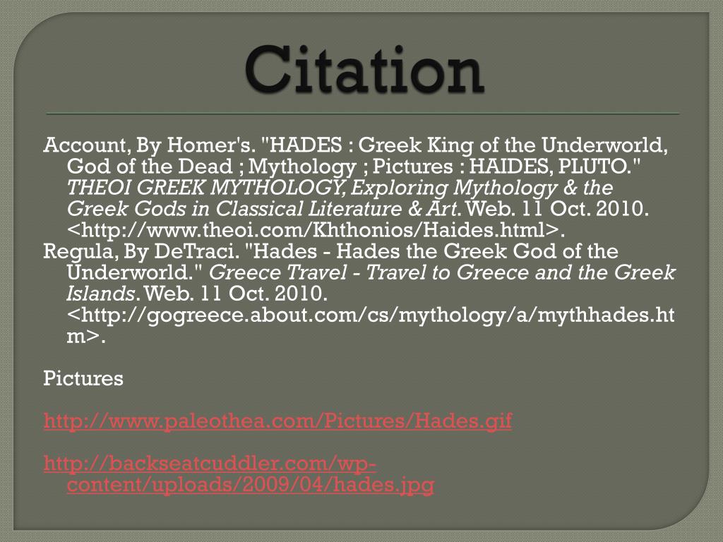 PPT - Haides (Greek) Hades(Roman) PowerPoint Presentation, free ...