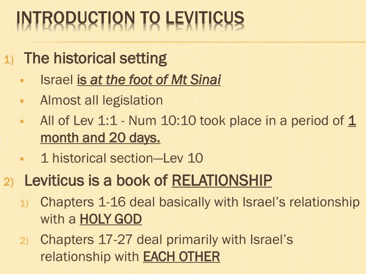 PPT - THE BOOK OF LEVITICUS PowerPoint Presentation - ID:1997068